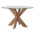 Linon Hale Industrial Round Dining Table for Small Spaces, X Base Wood ...