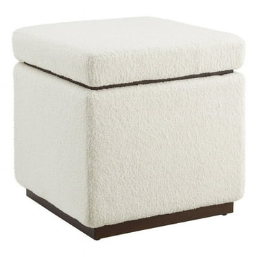 Linon Elta Square Storage Ottoman, Blush Sherpa - Walmart.com