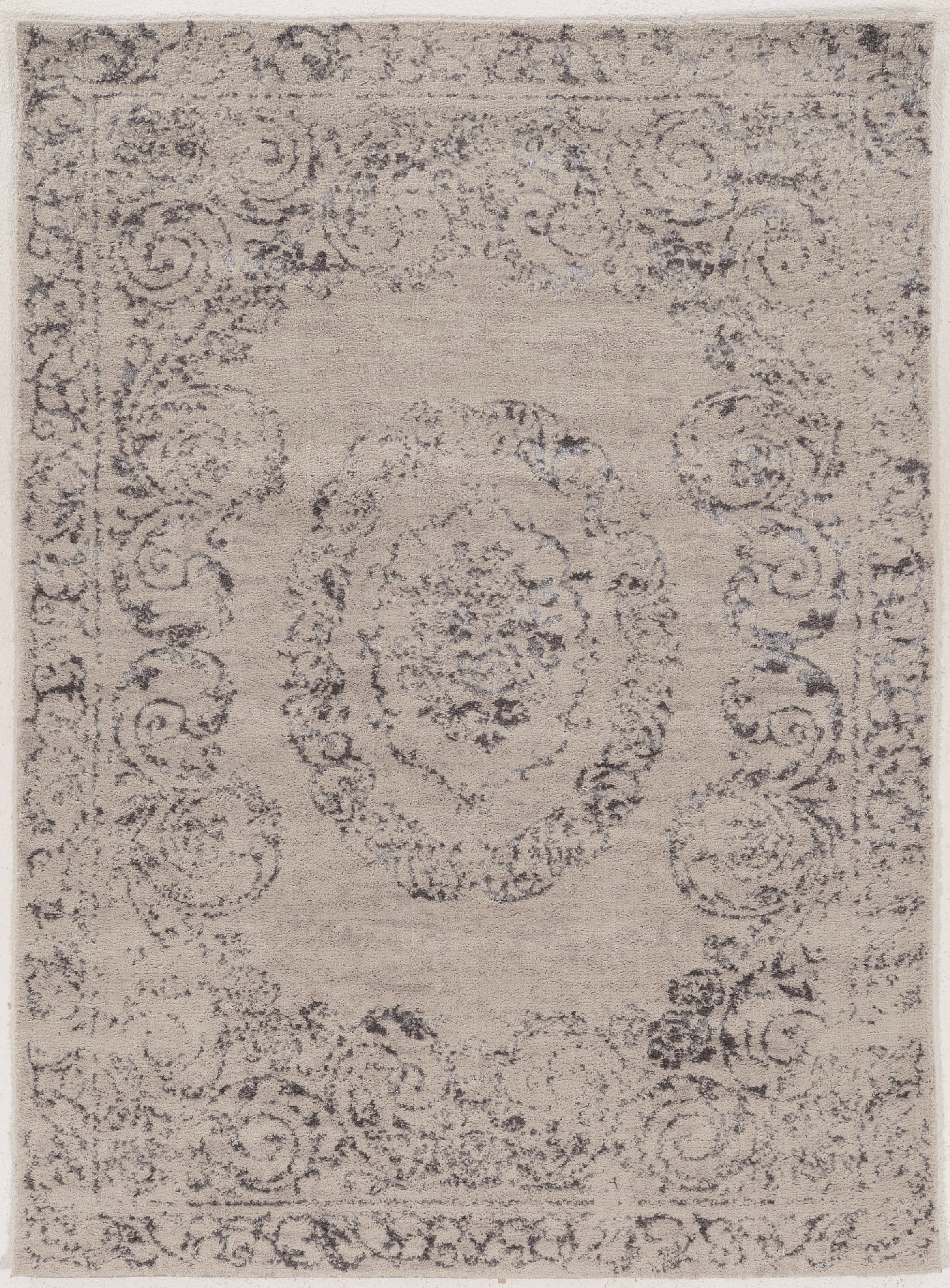 Linon Home Décor Antique Vintage Area Rug Collection, Ivory and Gray, 8 ...