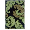 Linon Home Décor Corfu Area Rug Collection, Black and Green, 5' x 7.7 ...