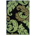 Linon Home Décor Corfu Area Rug Collection, Black and Green, 5' x 7.7 ...