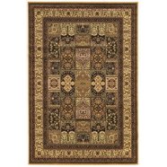 Linon Elegance Flowers & Plants Transitional Area Rug, Black, 2' x 3 ...