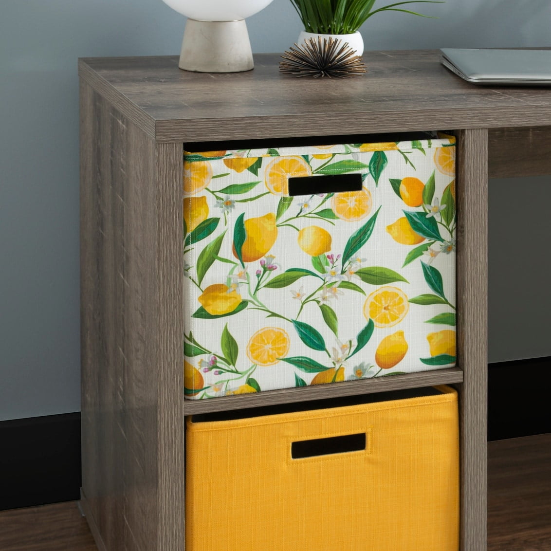 Linon Home Decor Alaric 2 Cube Storage Desk Grey - Walmart.com