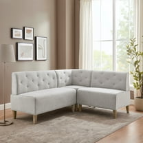 Baxton Studio Alvis Mid-Century Modern Grey Velvet Upholstered Back 2 ...