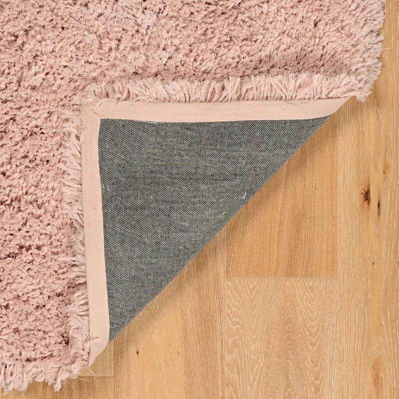Linon Home Decor Essence Shag Thick Solid Area Rug Blush Pink - Walmart.com