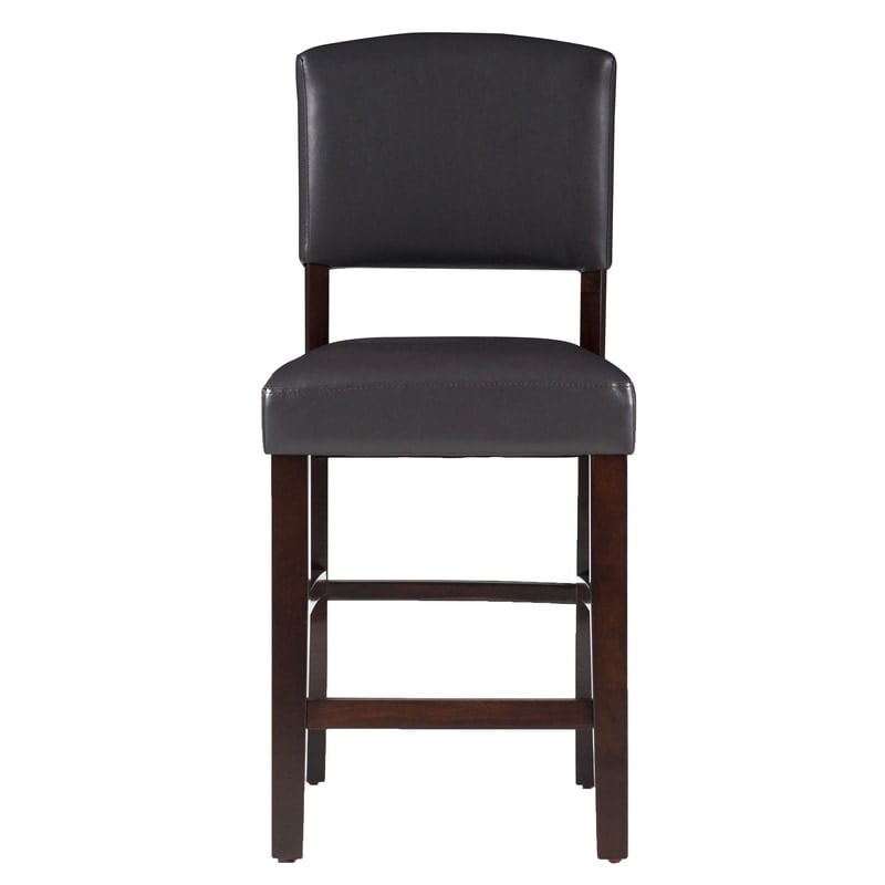 Linon Home Decor Falesti Faux Leather 24.17-inch Espresso Counter Stool ...