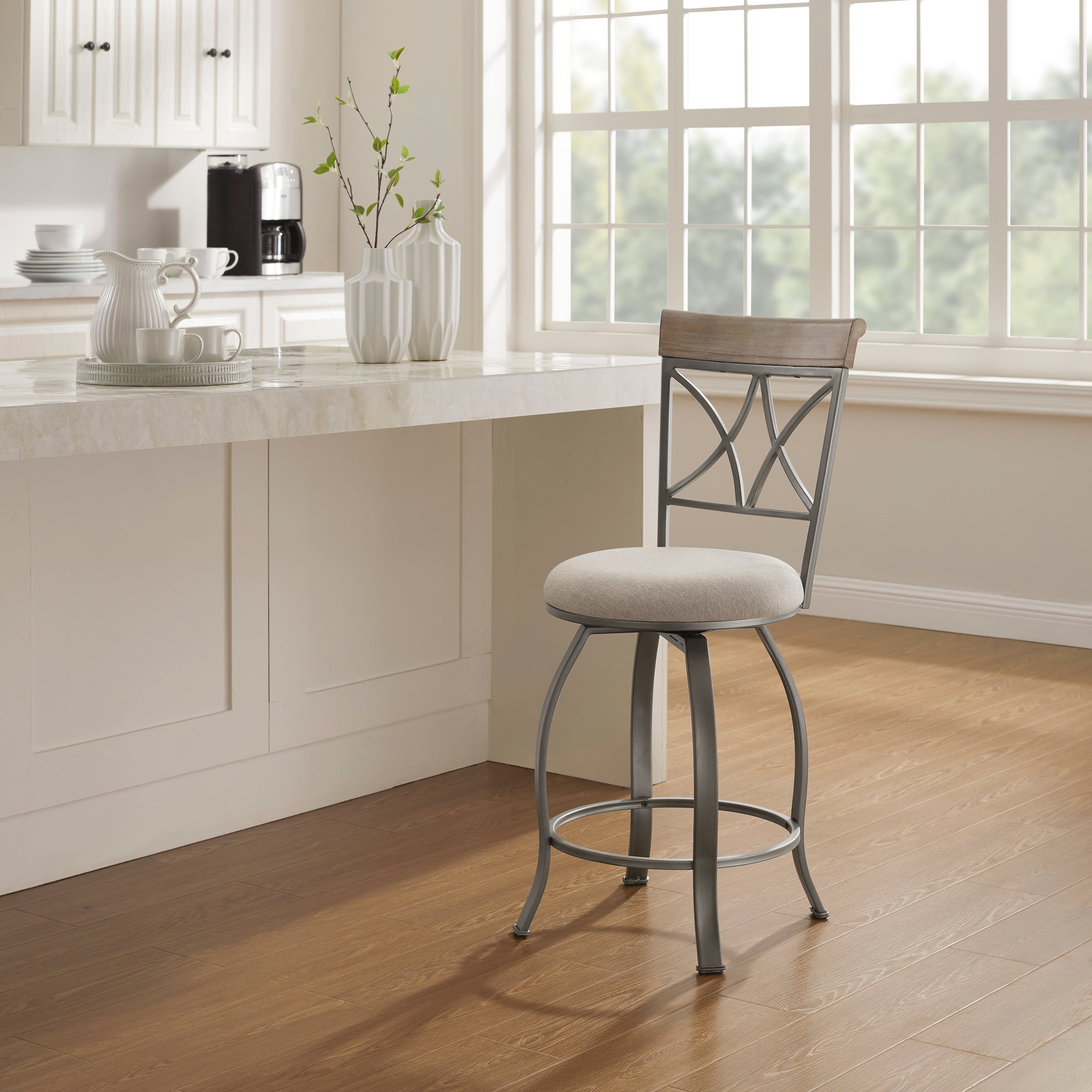Linon Home Decor Linon Eden 24-inch Metal Swivel Counter Stool ...