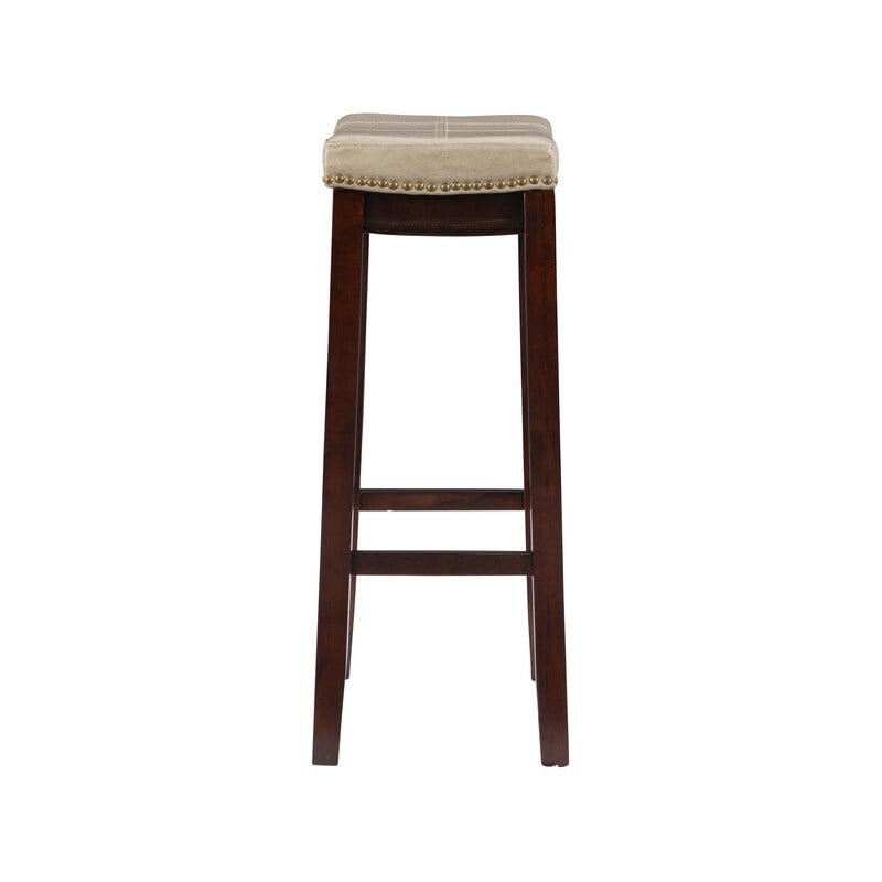 Linon Home Decor Linon Willamette Beige Faux Leather 32-inch Bar Stool ...