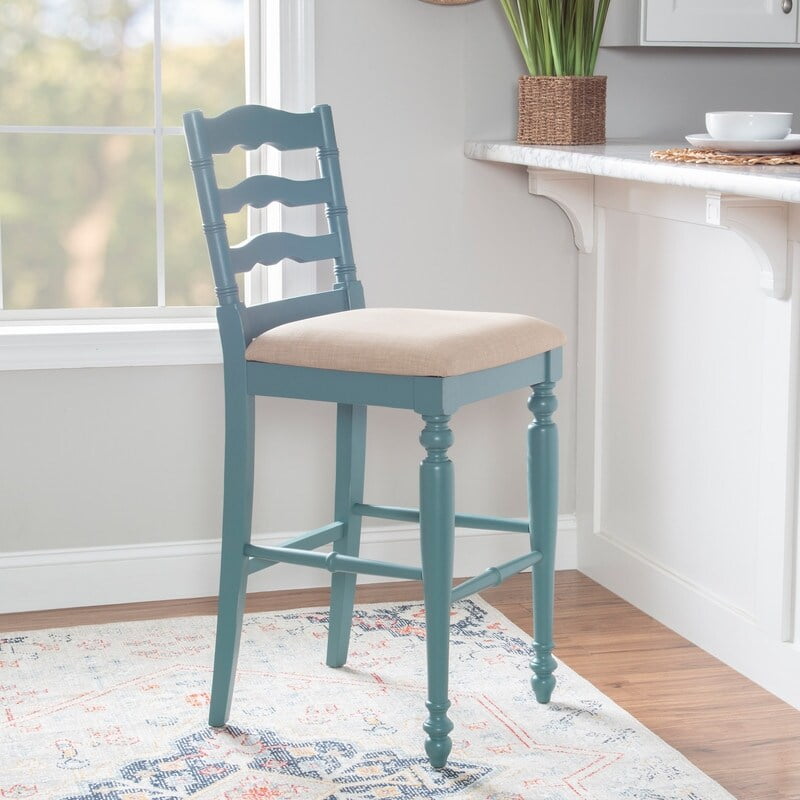 Linon Home Decor Mason Antique Blue Bar Stool - Walmart.com