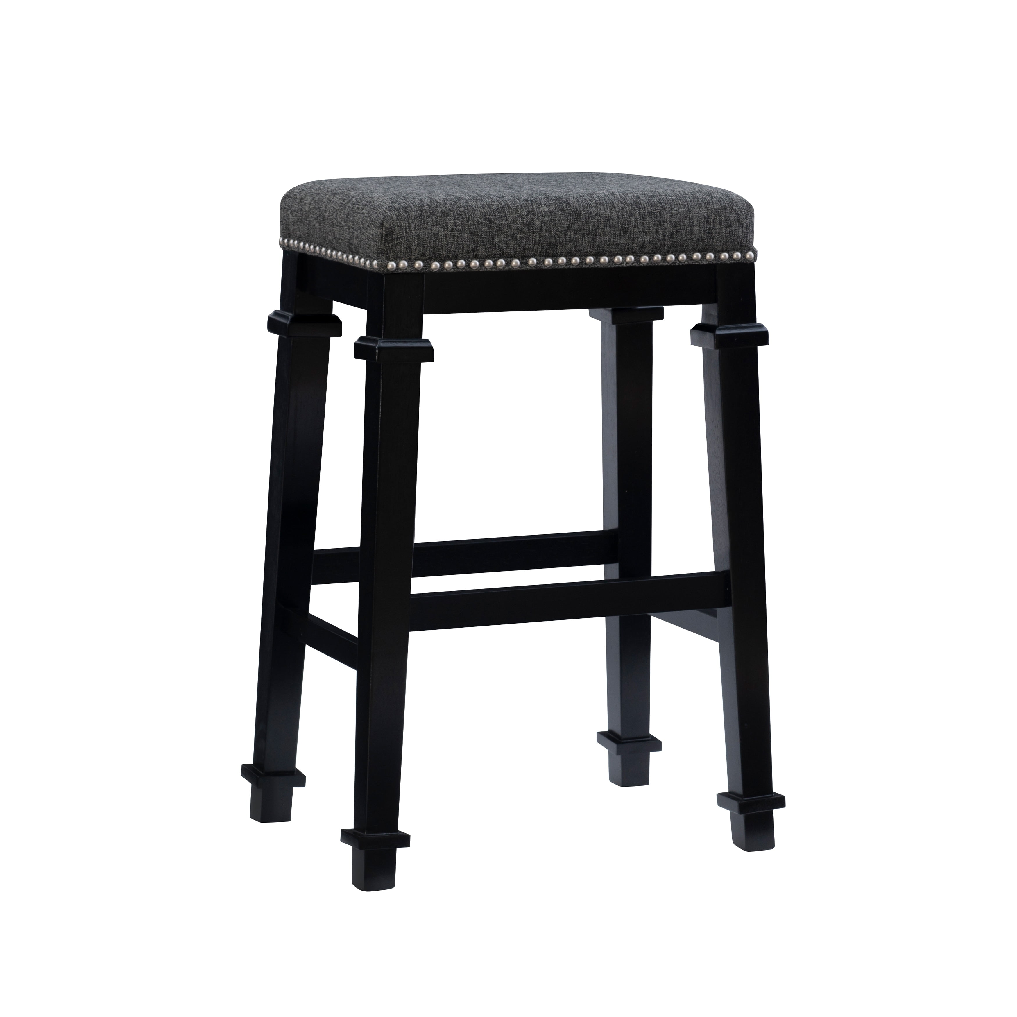 Linon Home Decor Mayfair Black & White Tweed 31-inch Backless Bar Stool ...