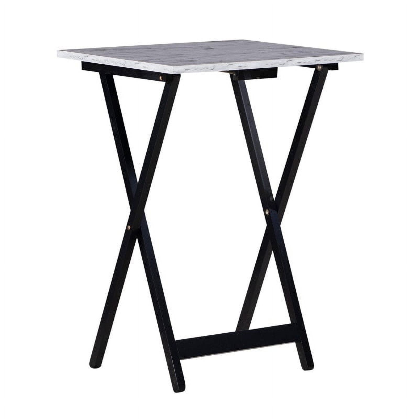 Linon Home Decor Meisel White Faux Marble Tray Table Set - Walmart.com