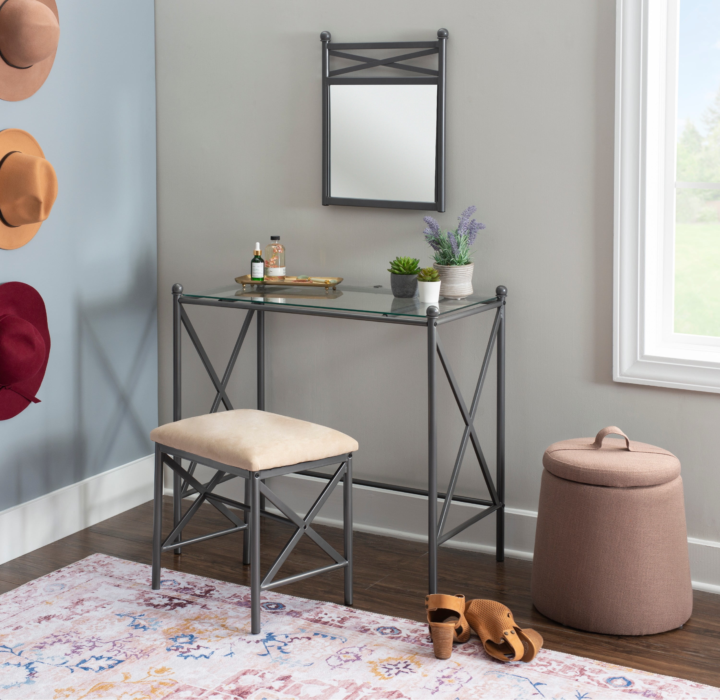 Mission Hills Metal Vanity Set - Walmart.com