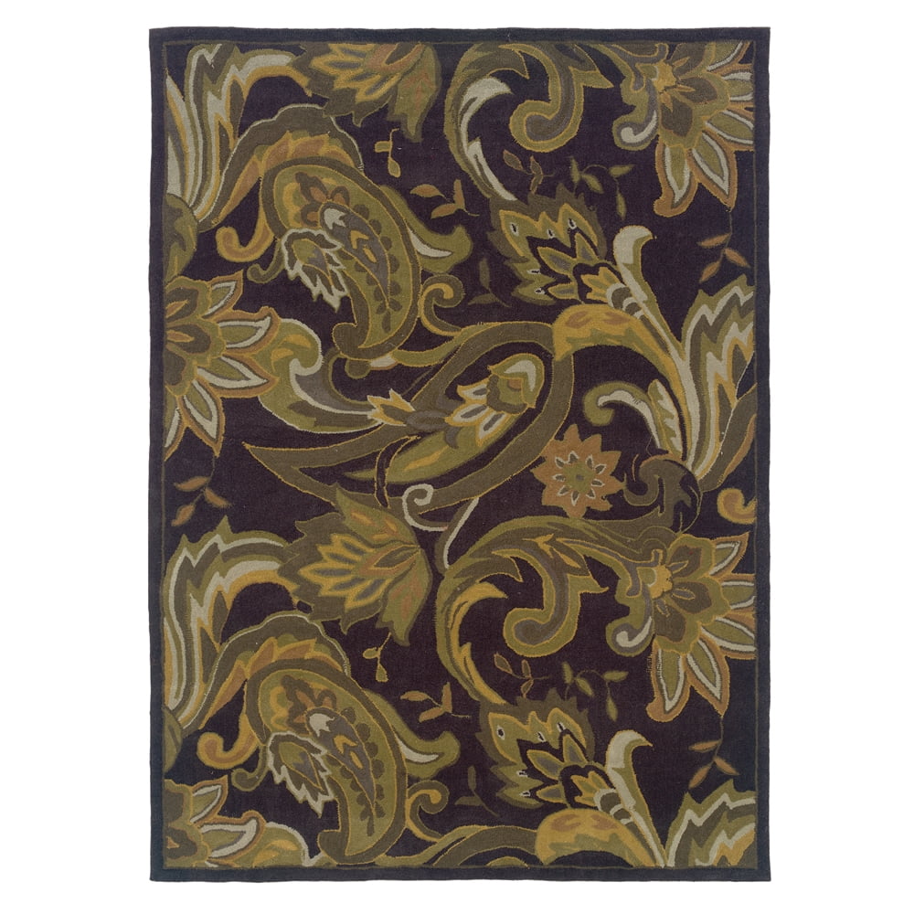 Linon Trio Lahour Aubergine & Green 8x10, Rug - Walmart.com