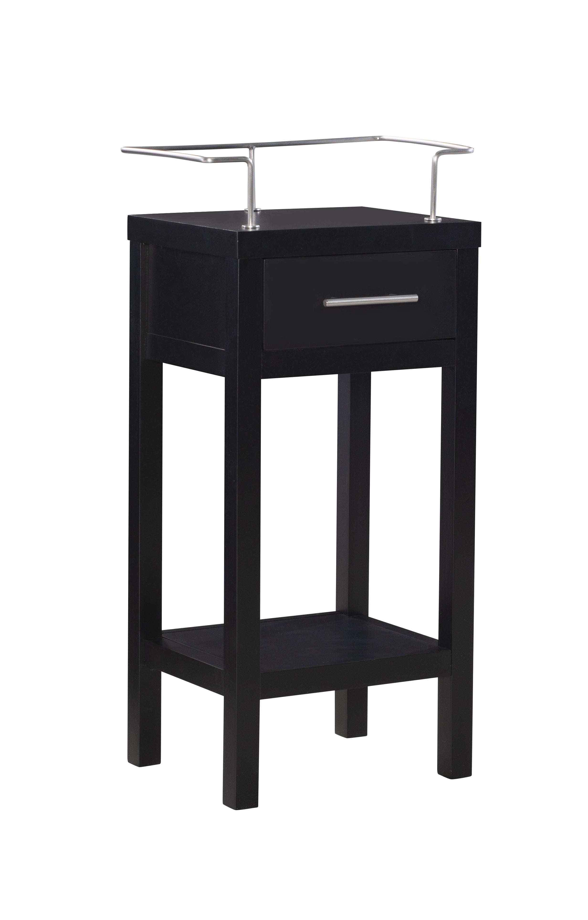 Linon Hoover Cabinet, Black, 1 Drawer with Top and Bottom Shelf ...