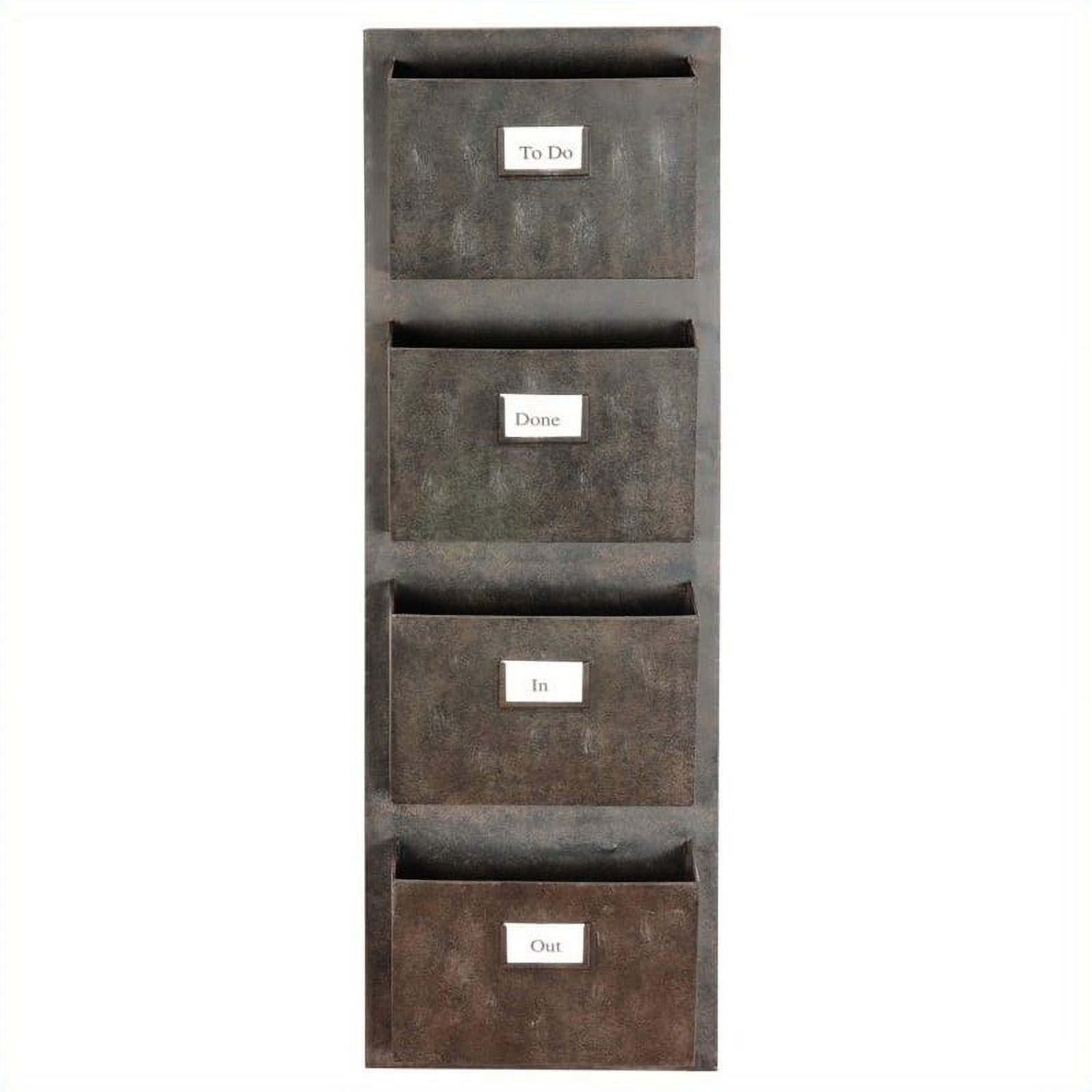 Linon Industrial Metal Four Slot Mailbox, 4- 9 x 12 Slots - Walmart.com