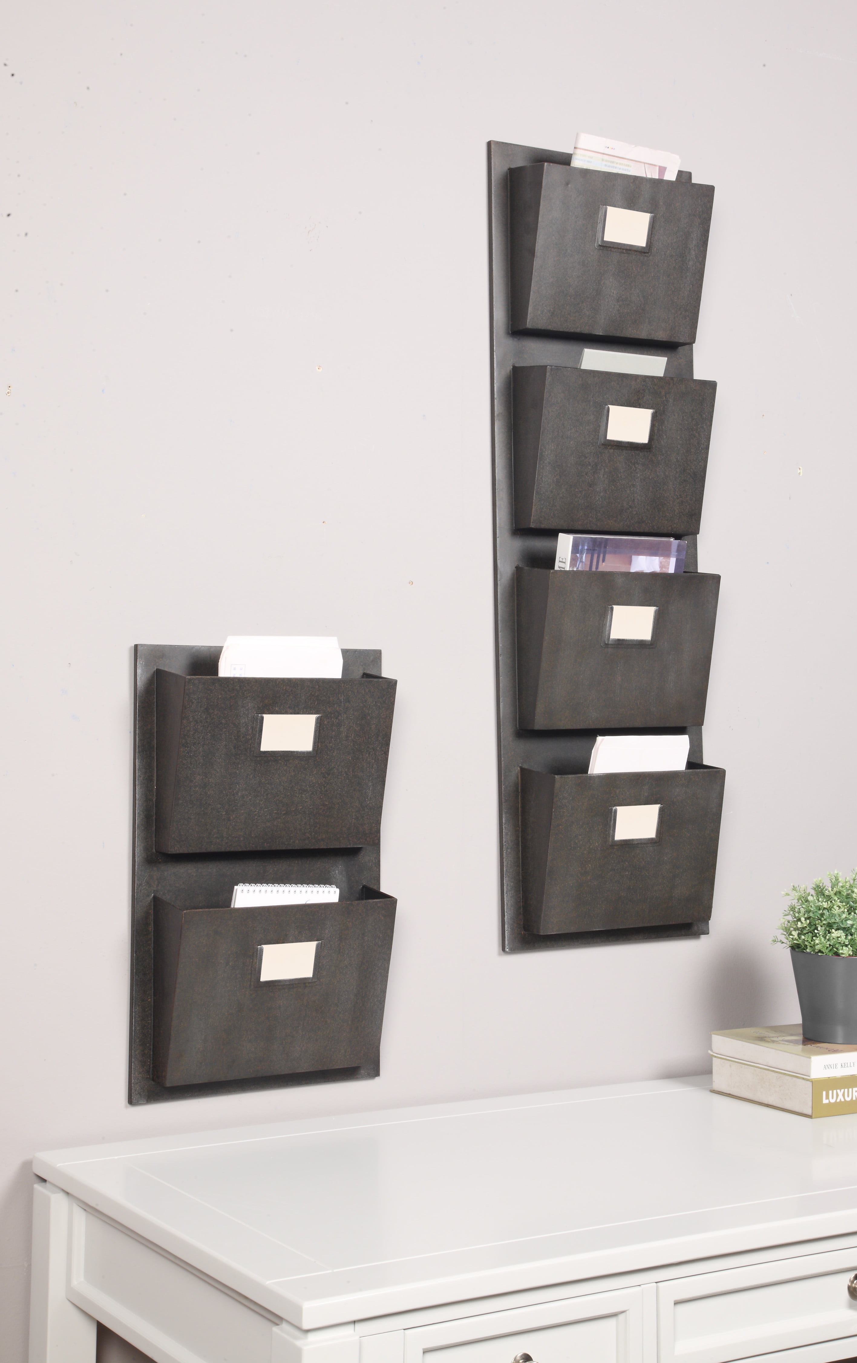 Linon Industrial Metal Two Slot Mailbox - Walmart.com