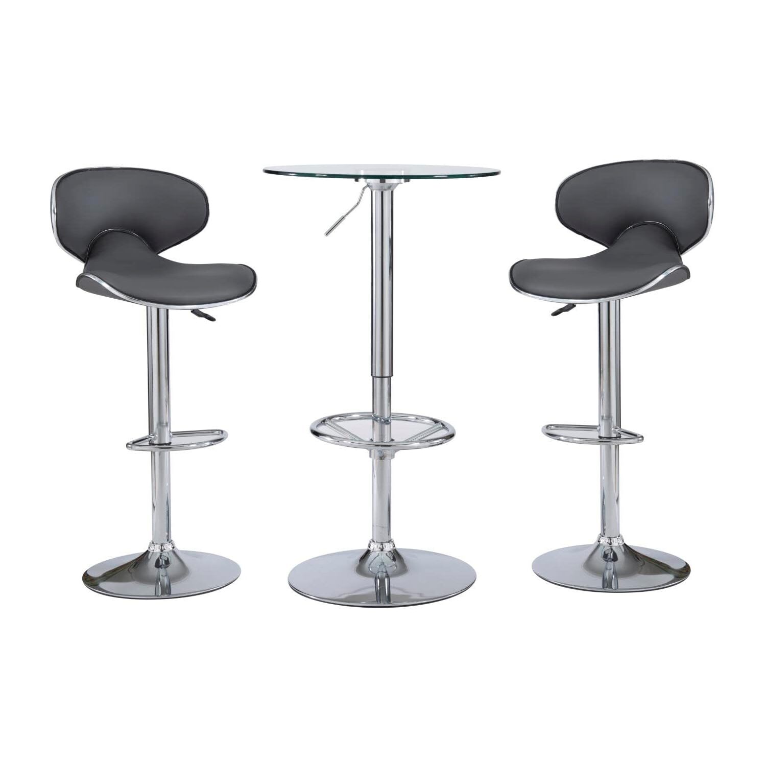 Linon Jenna Adjustable 3Pc Pub Set Grey - Walmart.com