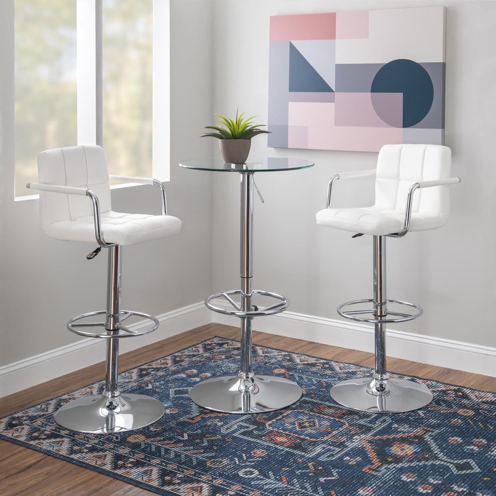 Powell Jenna Quilted 3PC Pub Table Set White - Walmart.com