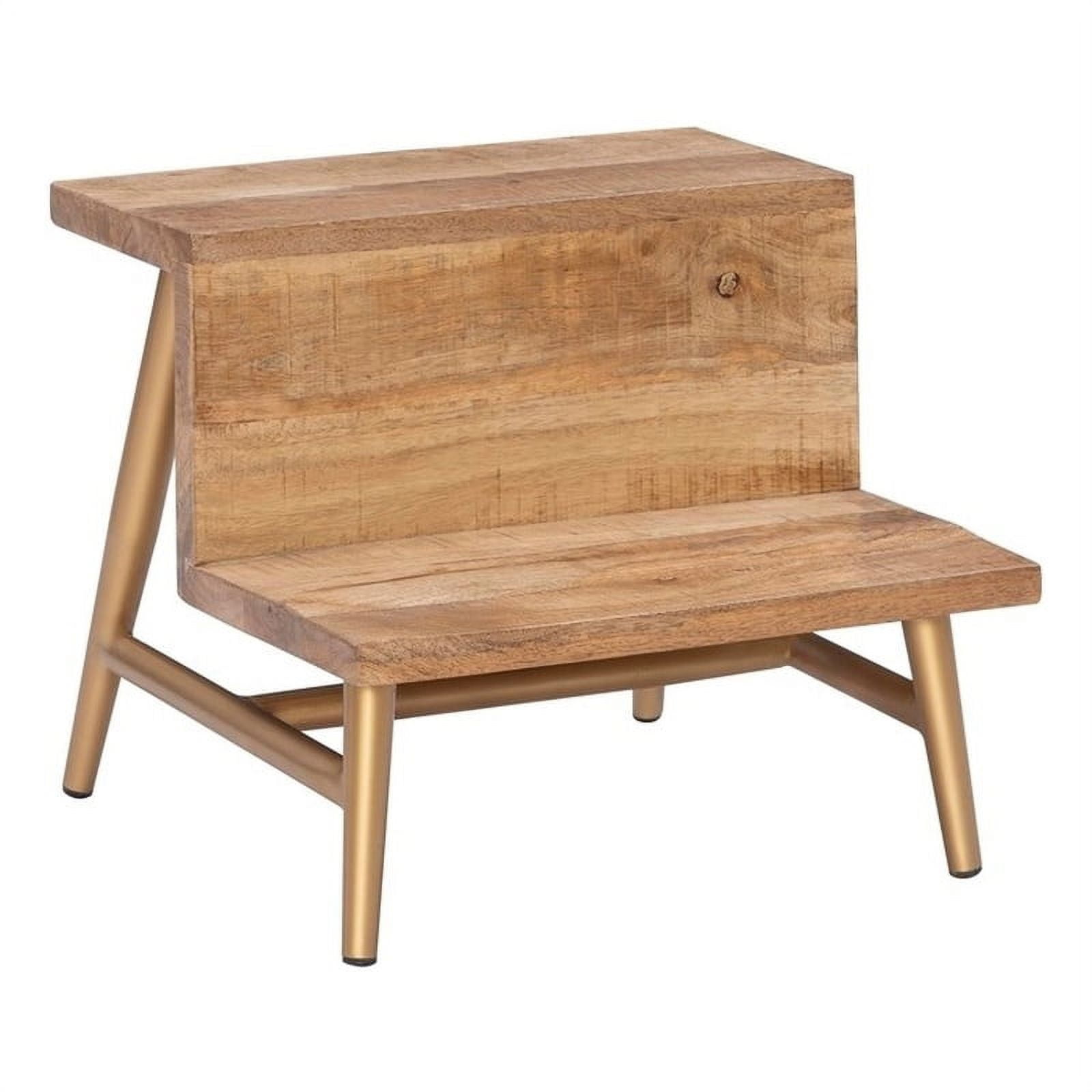 Linon Julian Wood and Iron Bed Step Stool in Gold - Walmart.com