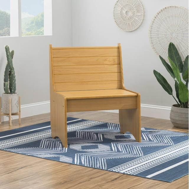 Linon Kasey High Back Dining Bench with Storage, 27" Wide, Honey ...