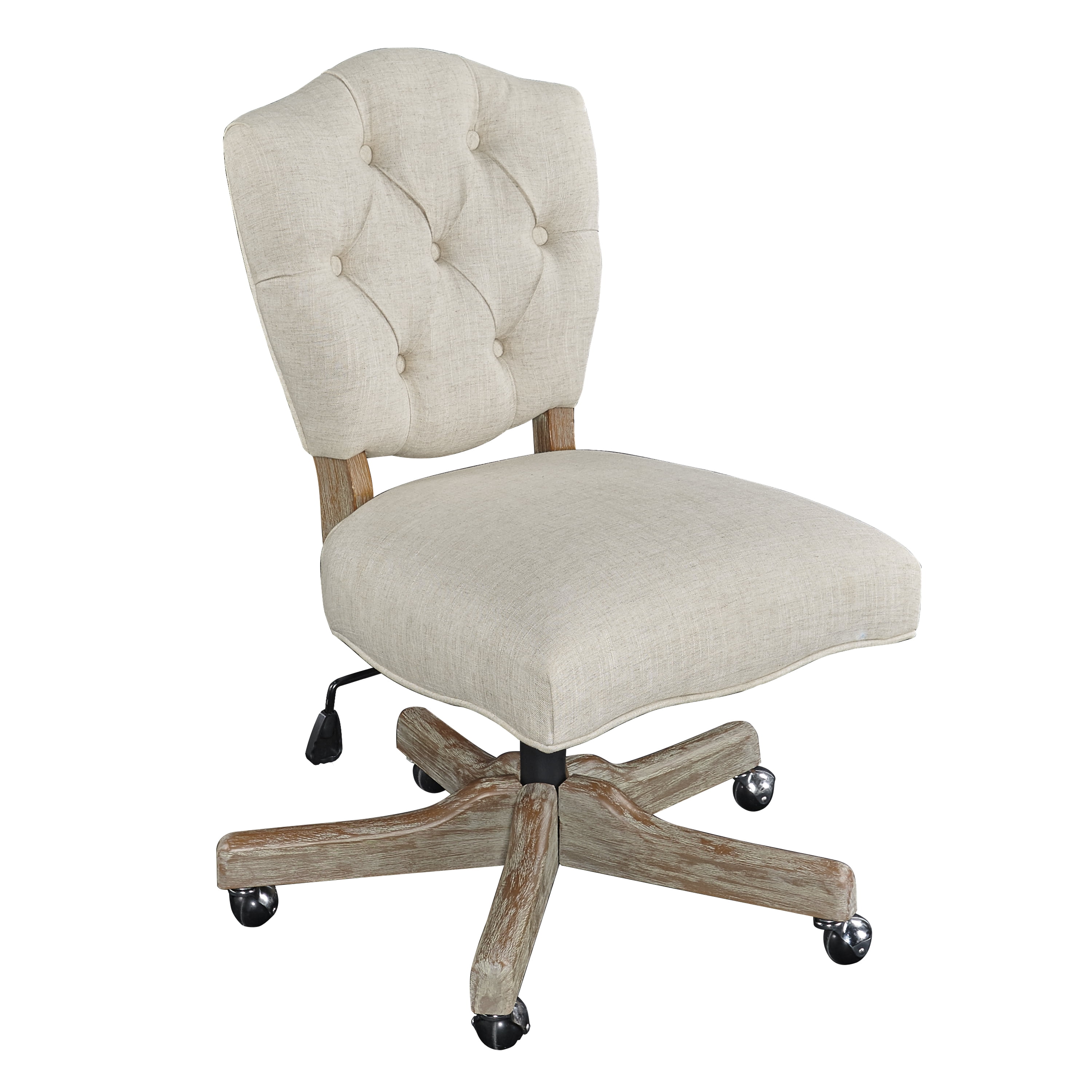Linon Kelsey White Office Computer Chair, Adjustable Desk Back Height ...