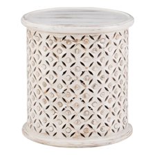 DecMode 28" x 30" Brown Wood Handmade Intricately Carved Scroll Accent ...