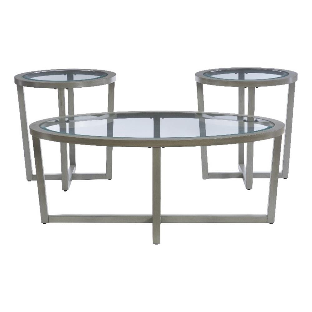 Linon Living Room Coffee and End Table Set, Tempered Beveled Glass Top ...