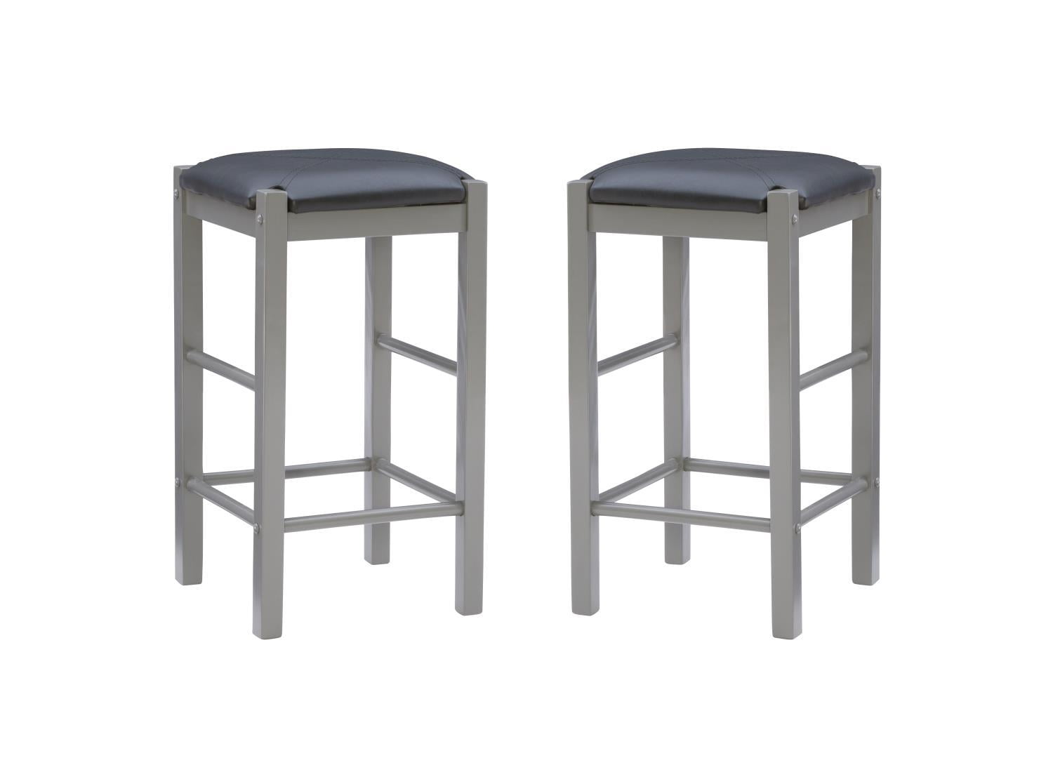 Linon Lancer 2 Pack Backless Counter Stools With Grey Finish ...