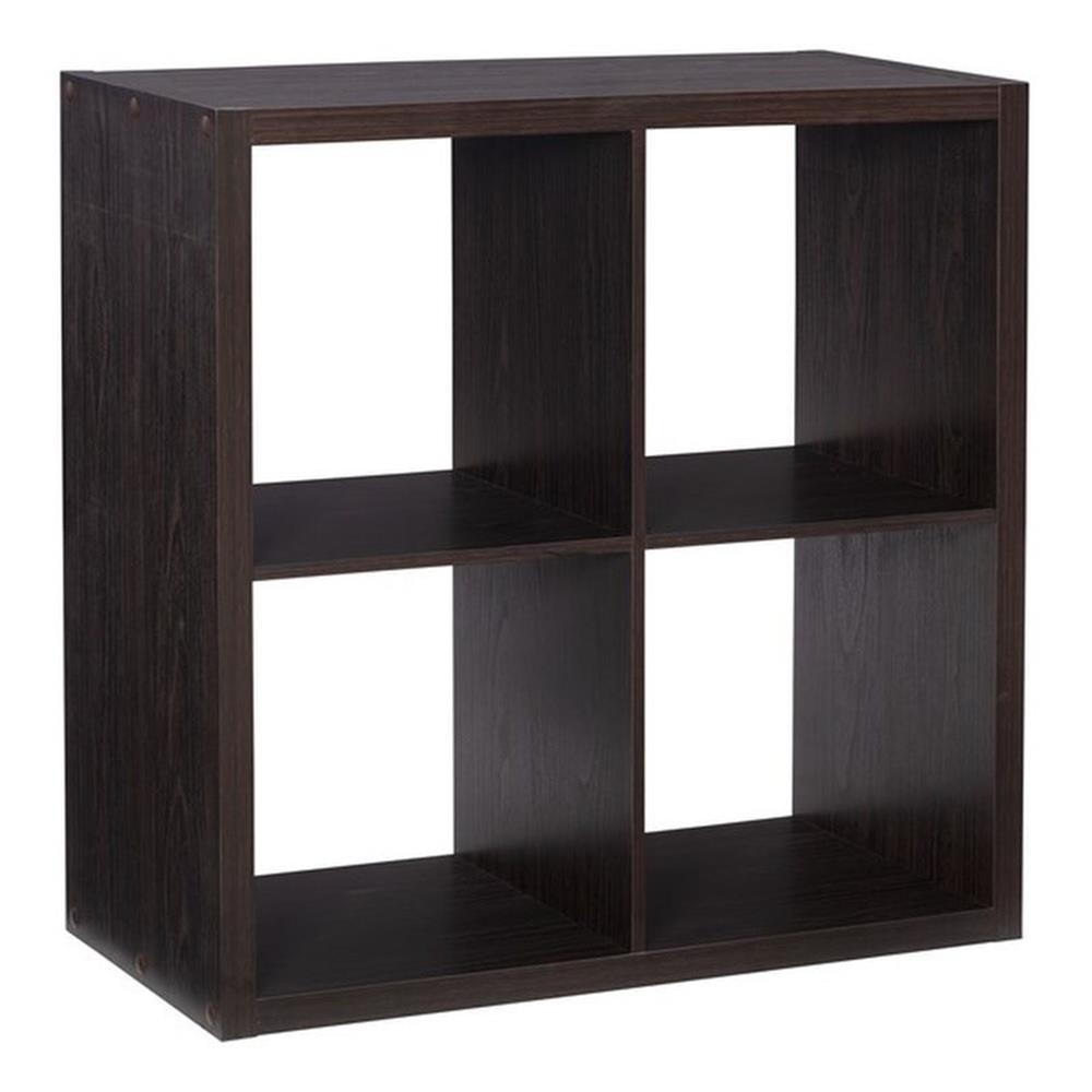 Linon Lane Four Cubby Storage Cabinet with Open Back in Espresso Wood ...