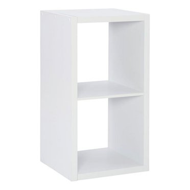 Riverbay Furniture Two Cubby Wood Storage Cabinet in White - Walmart.com