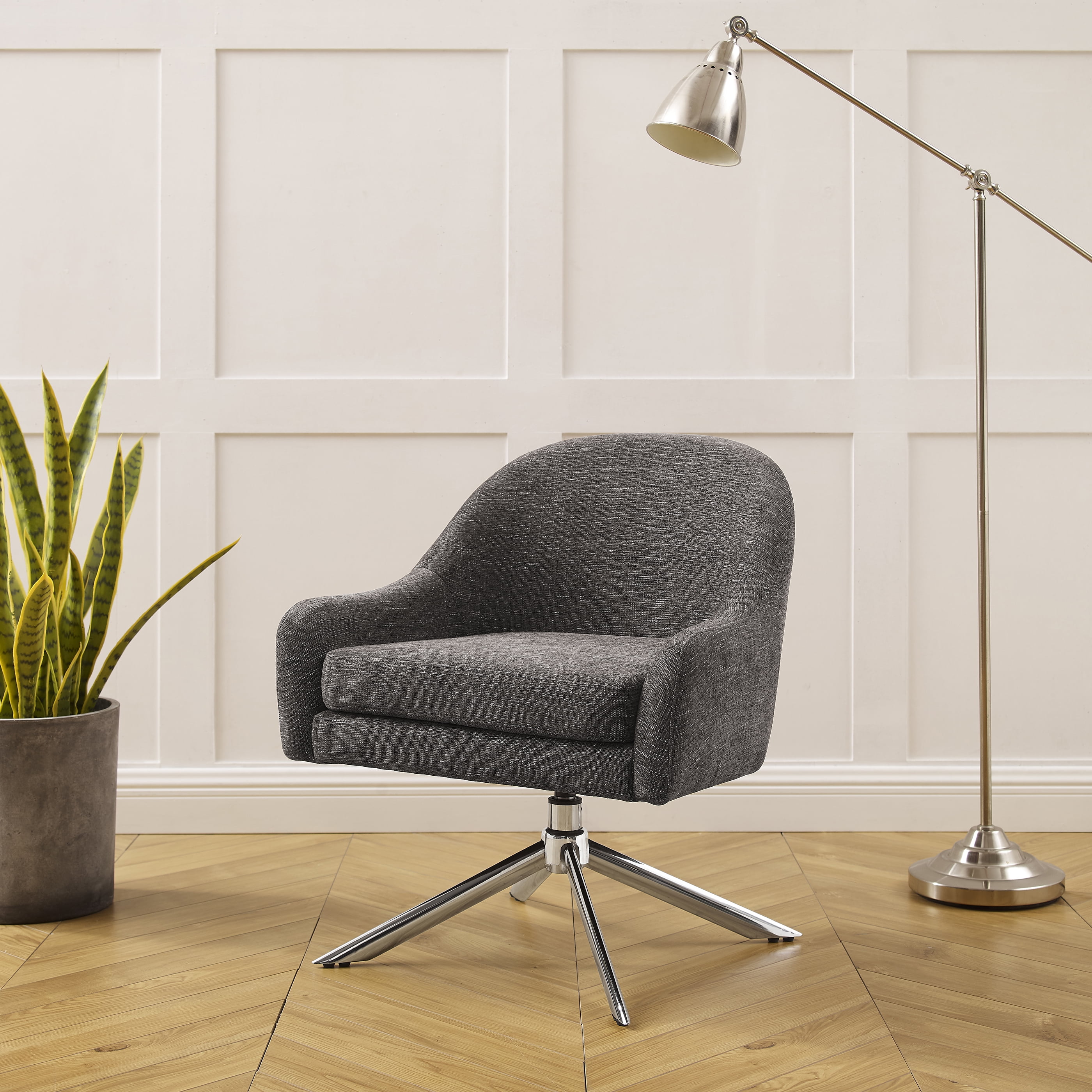 Linon Lassiter Accent Chair with Swivel, Granite - Walmart.com