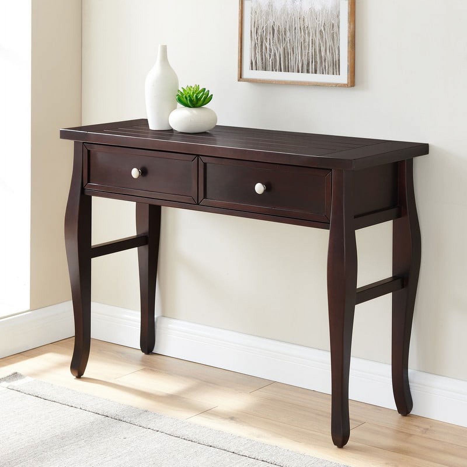 Linon Rio Grand Two-Drawer Console Table, Espresso Brown - Walmart.com