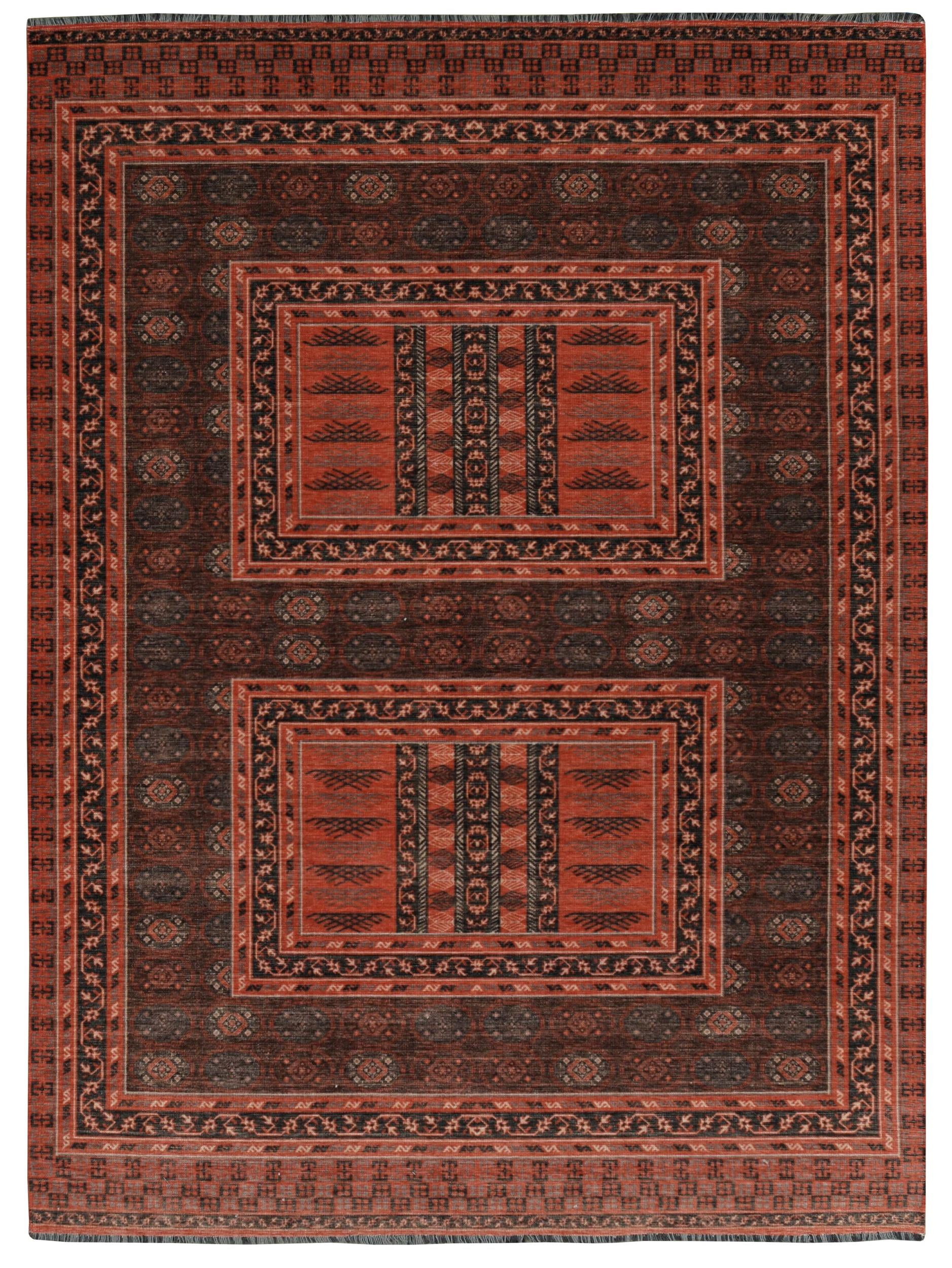 Linon Logan Amaya Polyester 5' X 7' Area Rug in Red and Black - Walmart ...