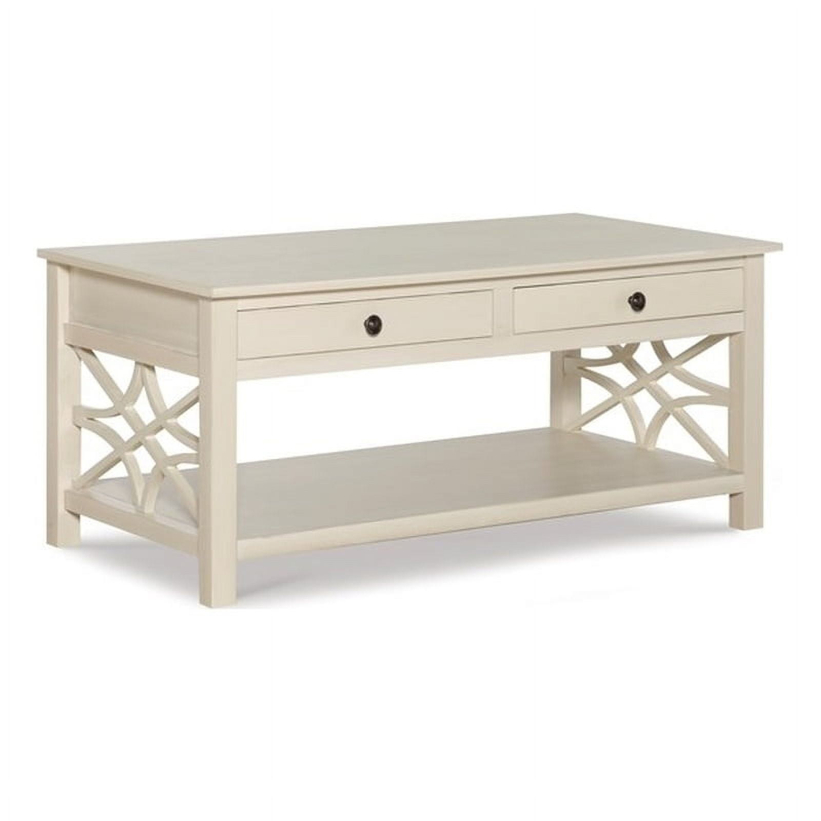 Linon Luster Wood Coffee Table in Antique White - Walmart.com