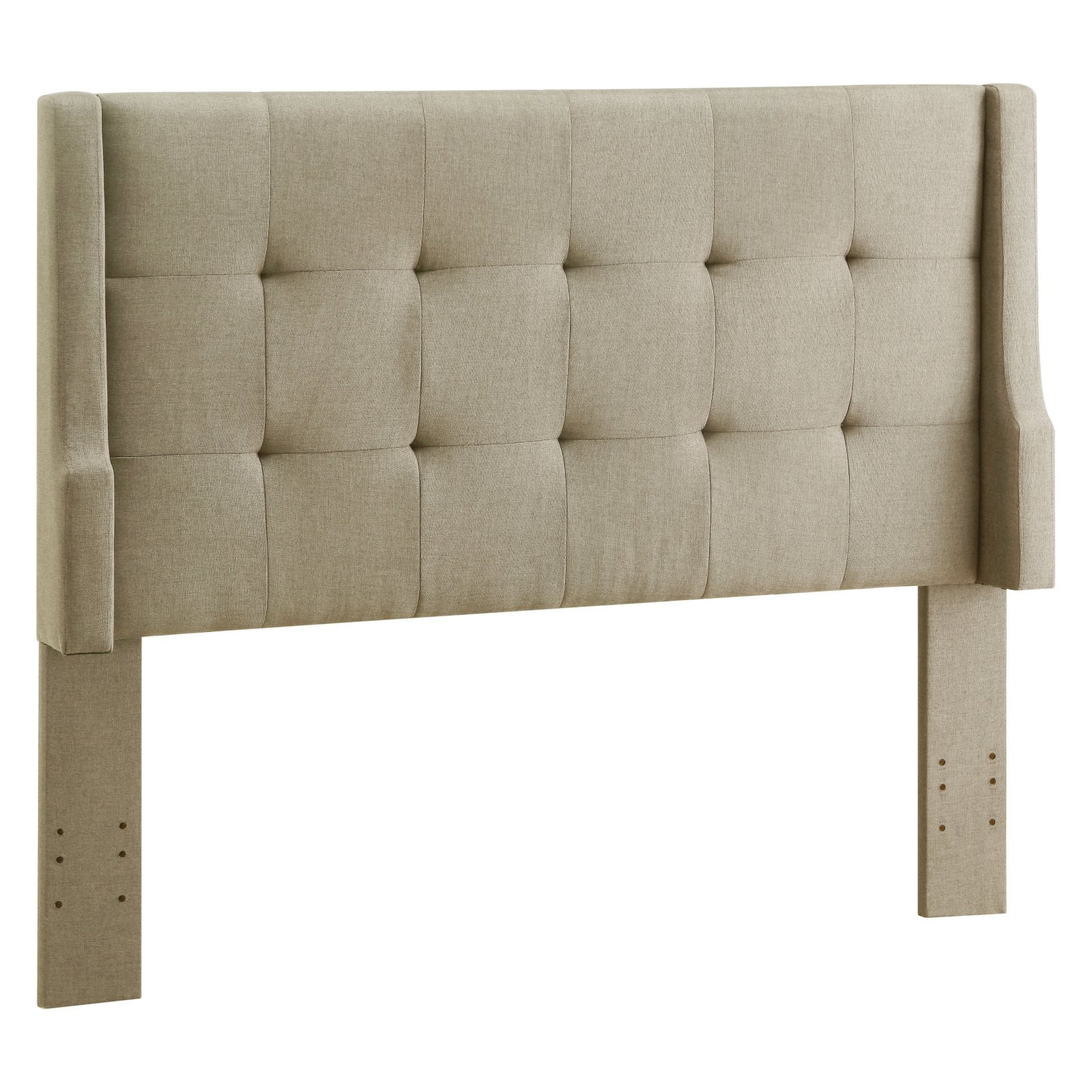 Linon Luxe Full/Queen Headboard, Natural Linen with Tufted Accents ...