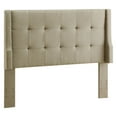 Linon Luxe Full/Queen Headboard, Natural Linen with Tufted Accents ...