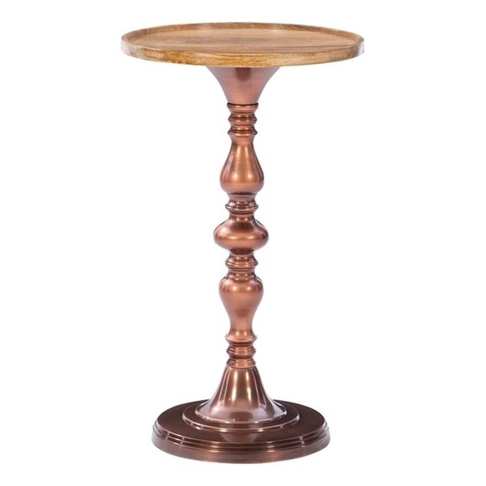 Linon Maisie Wood and Aluminum Side Table in Copper - Walmart.com