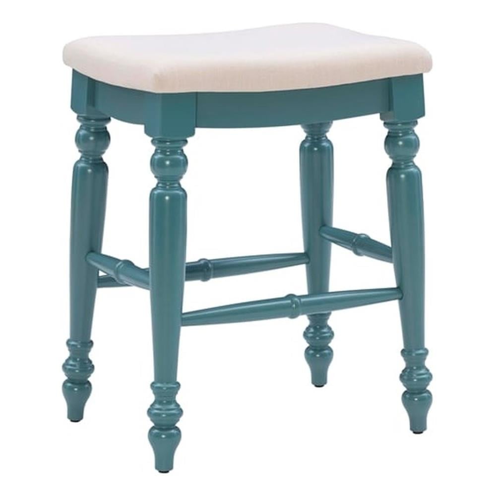 Linon Marino 25" Backless Upholstered Counter Stool in Antique Blue ...