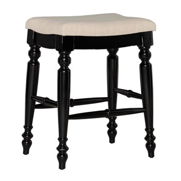 Linon Rae Backless Wood Counter Stool, 24" Seat Height, Walnut Finish ...