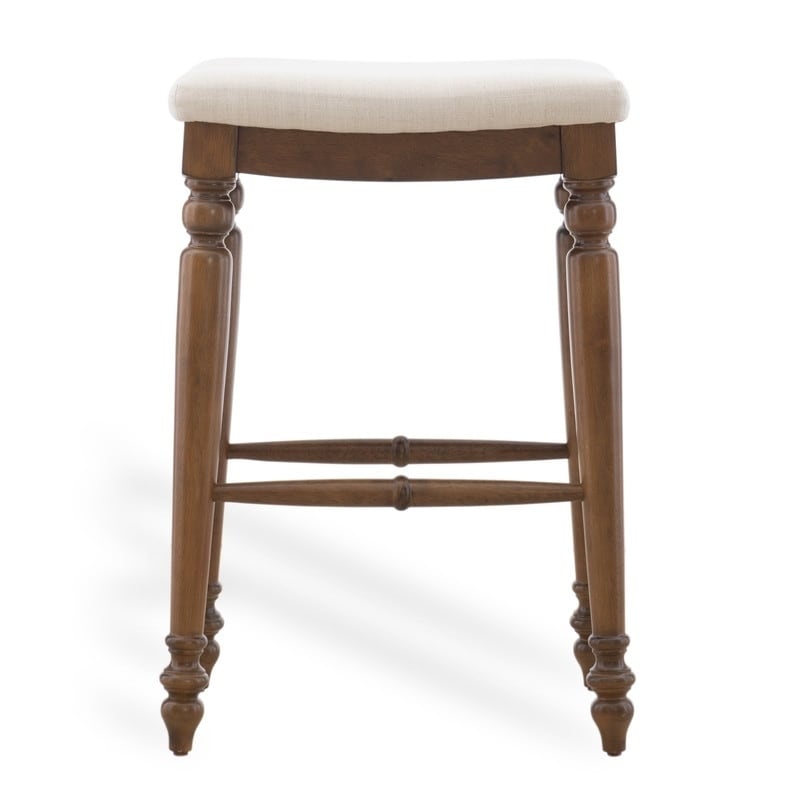 Linon Matteo 30" Backless Counter Stool, Linen/Walnut - Walmart.com
