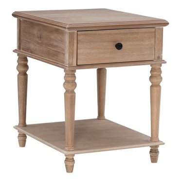 Linon Lainey Wood Hand Carved Side Table in Natural - Walmart.com