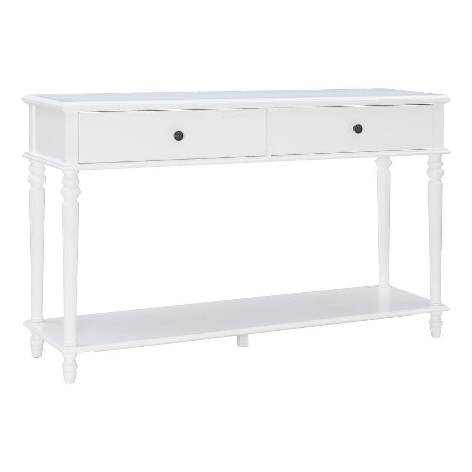 Linon Mavis Wood Console Table with Drawers in White - Walmart.com