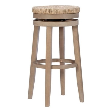 Linon Rae Backless Wood Counter Stool, 24" Seat Height, Brown Finish ...