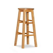 Linon Backless Wood Bar Stool, 29" Seat Height, Natural Finish ...