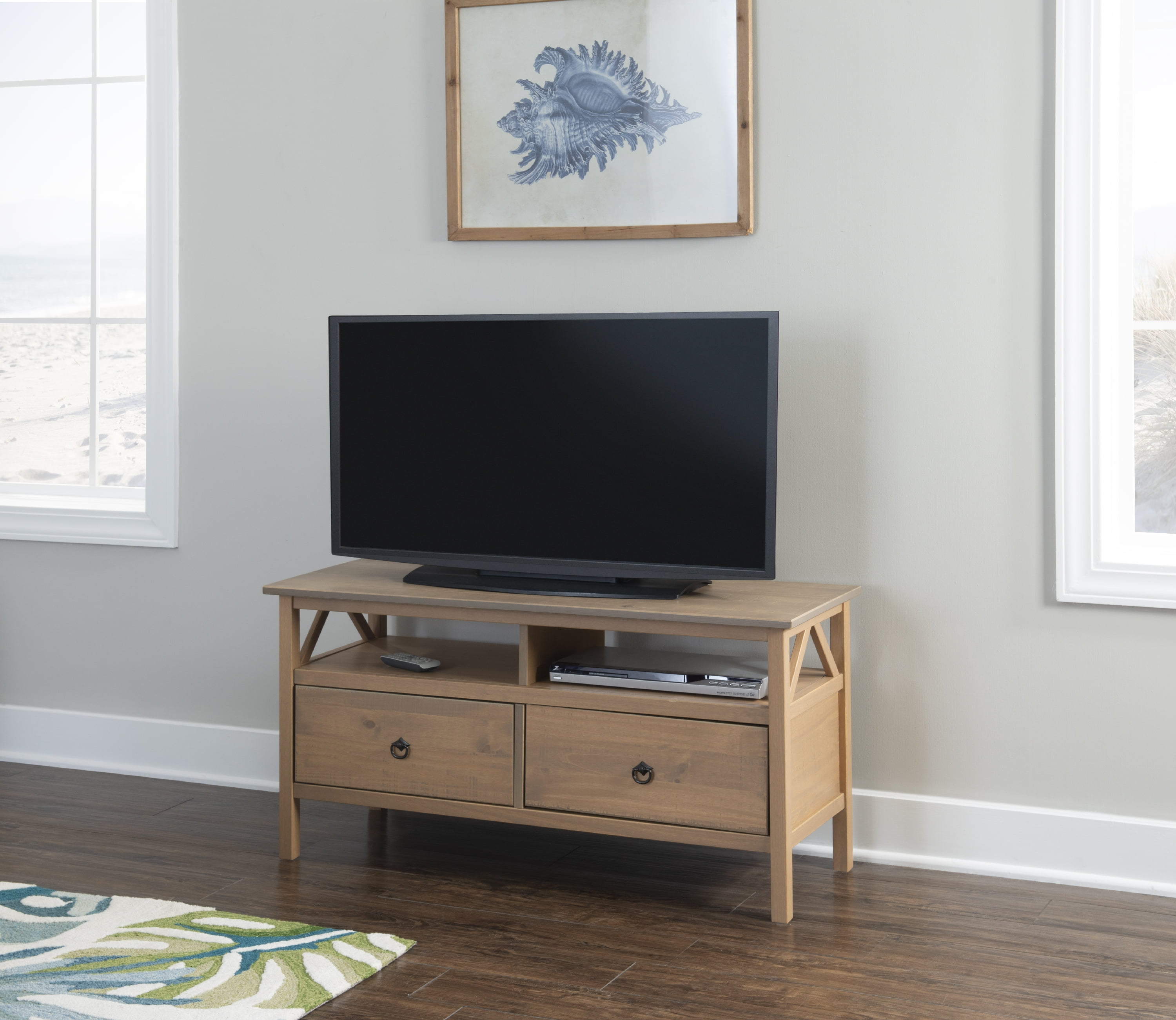 Free Shipping! Linon Moreland 2-Drawer Solid Wood TV Stand for TVs up ...