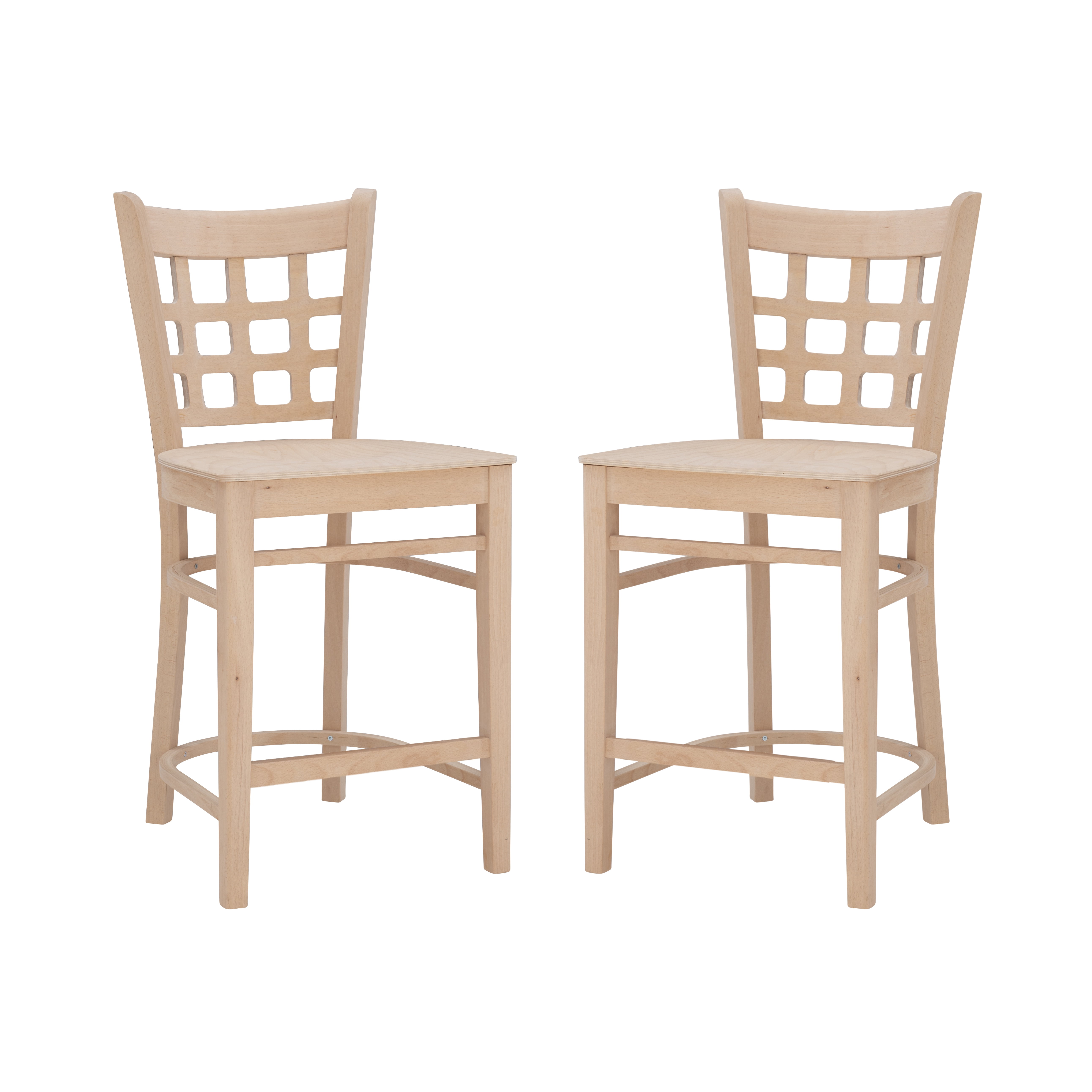 Linon Neville 24 Counter Stools Set of 2 Unfinished - 300 lbs Capacity ...
