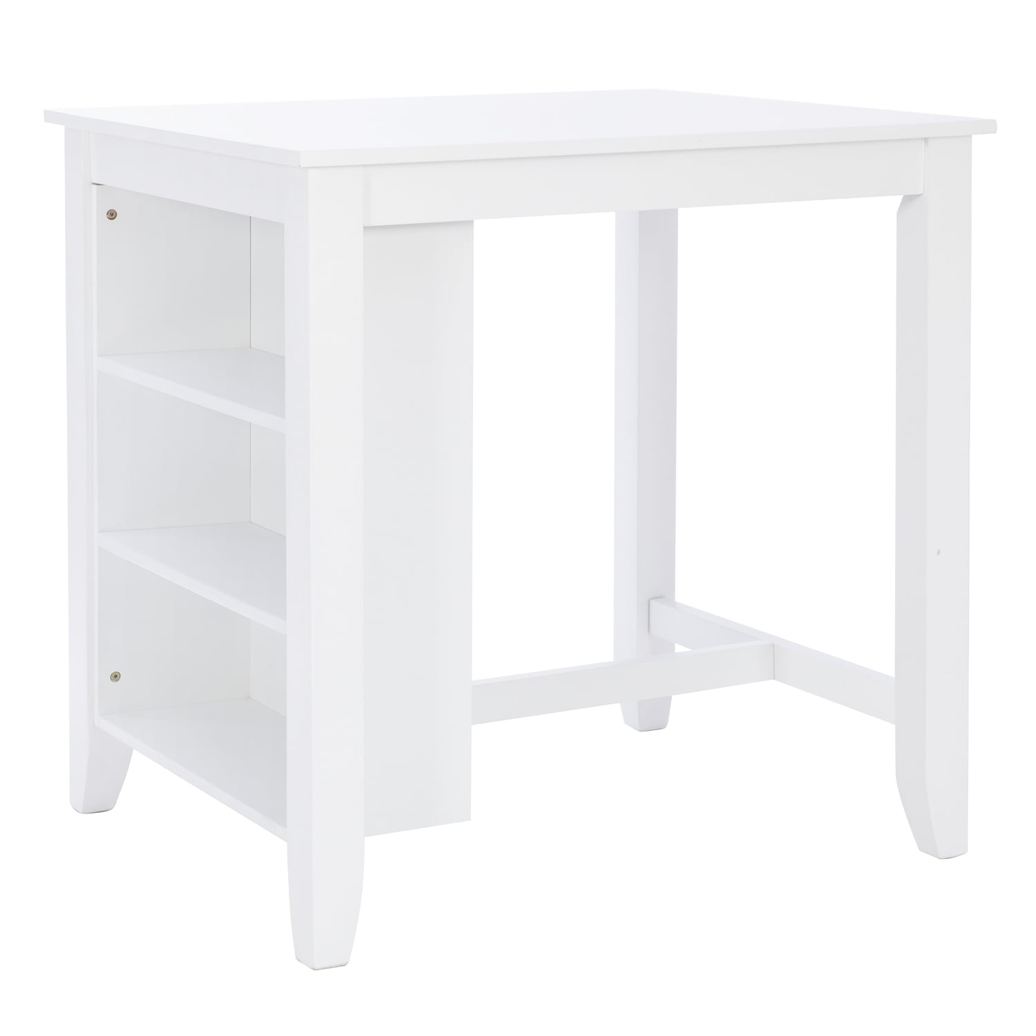 Linon Nico Wood Counter Height Wood Space Saving Table 3 Shelves in ...