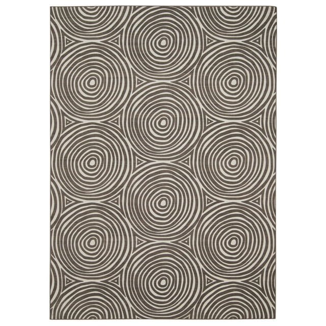 Linon Outdoor Washable Area Rug Collection, Ivory and Brown, 2' x 3 ...
