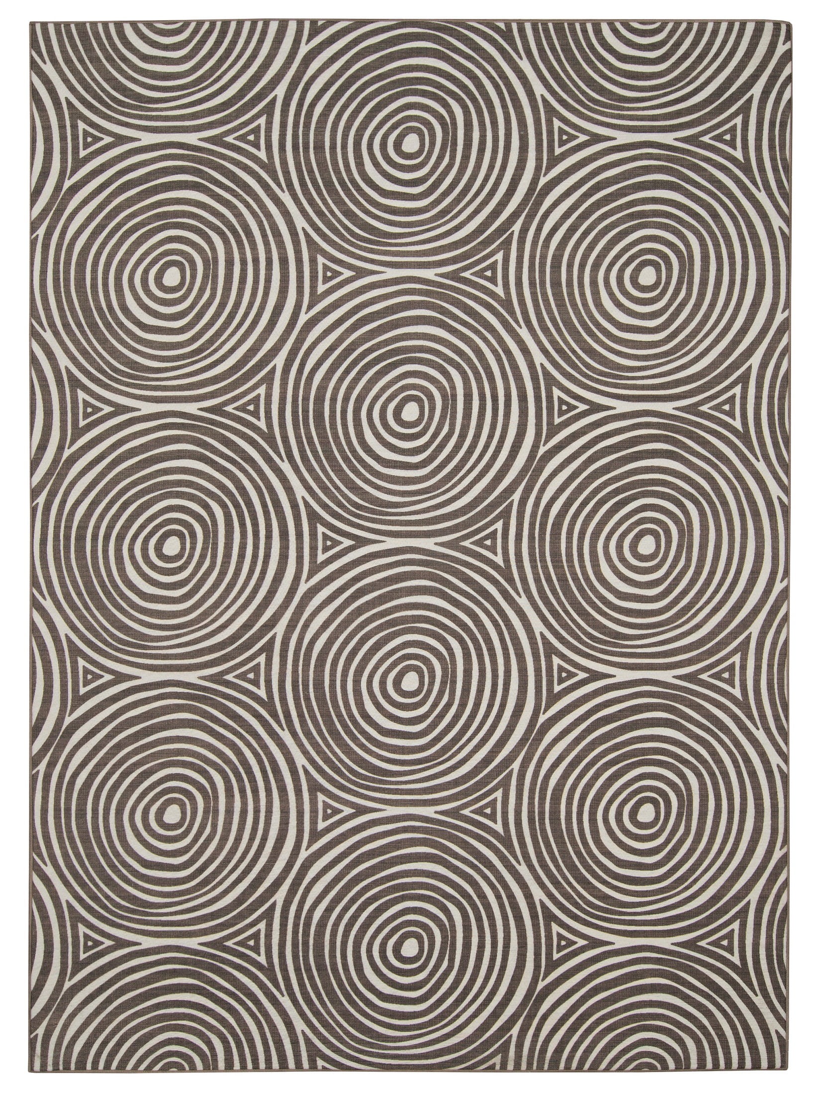 Linon Outdoor Washable Area Rug Collection, Ivory and Brown, 7' x 9 ...