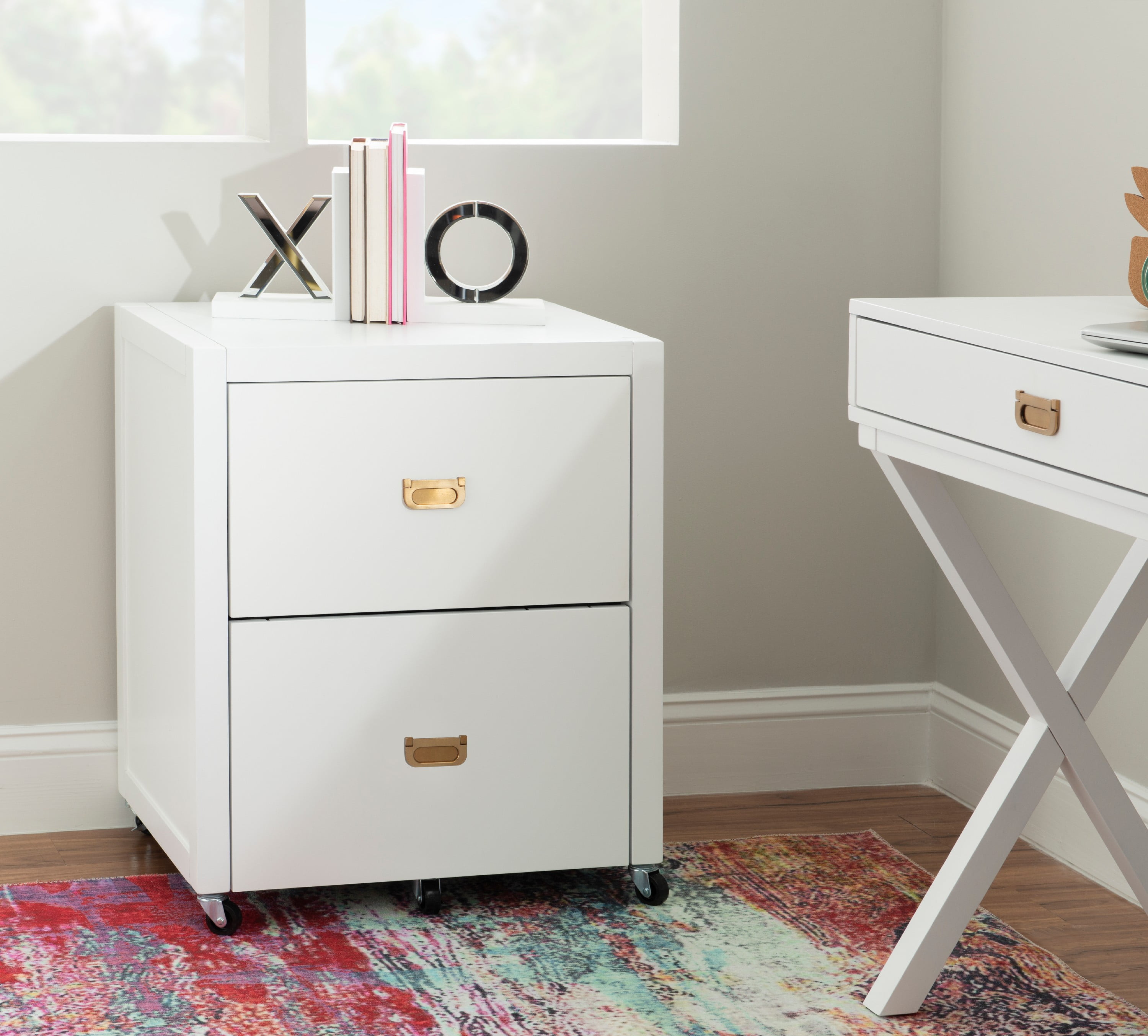 Linon Peggy 2-Drawer File Cabinet, White - Walmart.com